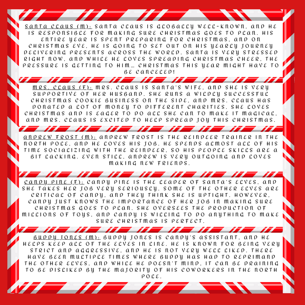 Christmas at the North Pole Murder Mystery Party Game